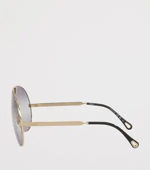 Chloé Aly Metal Aviator Sunglasses