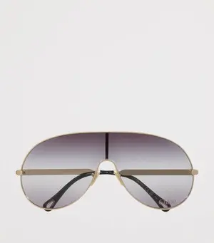 Chloé Aly Metal Aviator Sunglasses