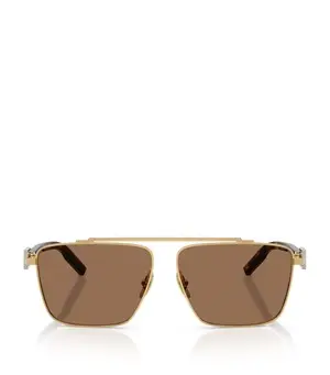 Dolce & Gabbana Metal Square Sunglasses - Gold