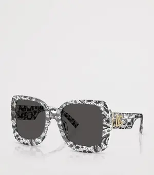 Dolce & Gabbana Lace Print Square Sunglasses