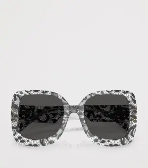 Dolce & Gabbana Lace Print Square Sunglasses