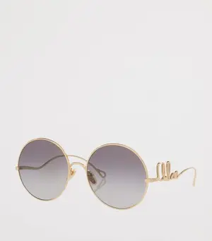 Chloé Metal Iconic Round Sunglasses