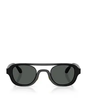 Giorgio Armani Acetate Ar8247 Irregular Sunglasses - Black