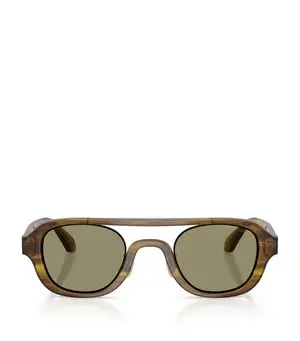 Giorgio Armani Acetate Ar8247 Irregular Sunglasses - Brown