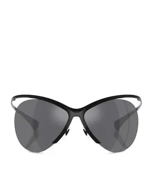 Burberry Be3168 Cat Eye Sunglasses - Black