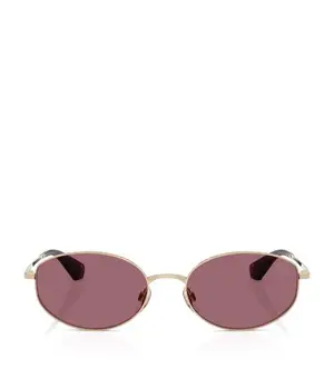 Burberry Metal Be3169 Oval Sunglasses - Gold