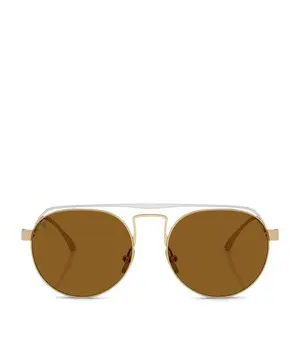 FERRARI Titanium Oval Sunglasses - Yellow