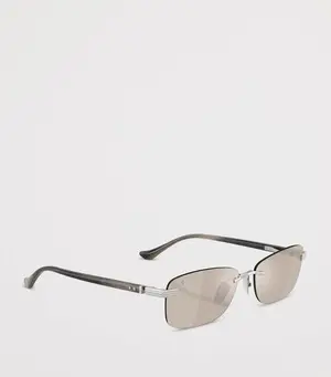 FERRARI Titanium Rimless Rectangular Sunglasses