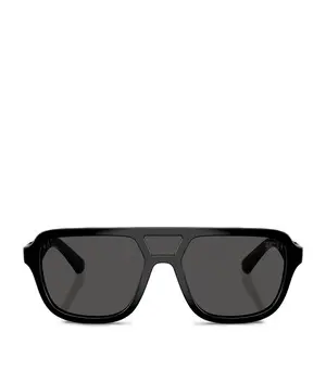 Burberry Injected Be4474u Pilot Sunglasses - Black