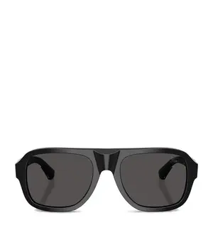 Burberry Acetate Be4478 Pilot Sunglasses - Black