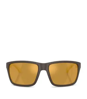 Burberry Injected Be4483 Rectangle Sunglasses - Brown