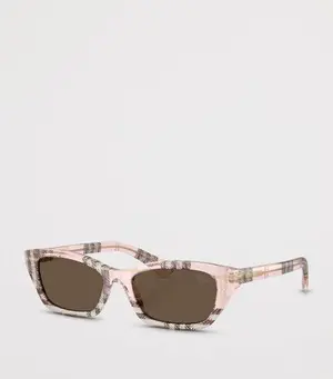 Burberry Acetate Rectangle Sunglasses - Pink
