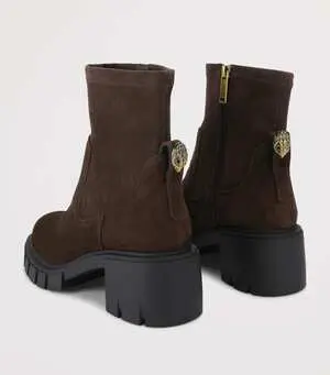 Kurt Geiger Suede Clarence Ankle Boots With Eagle Embellishment