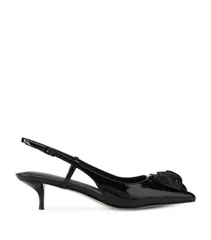 Kurt Geiger Patent Embellished Belsize Slingback Heels - Black