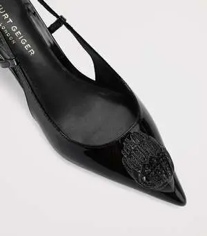 Kurt Geiger Patent Embellished Belsize Slingback Heels