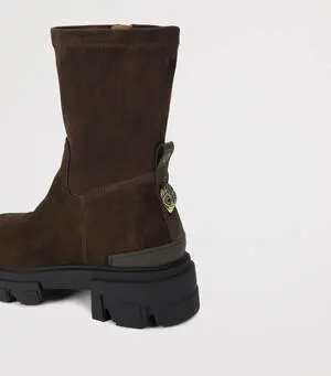 Kurt Geiger Suede Stomp Sock Ankle Boots