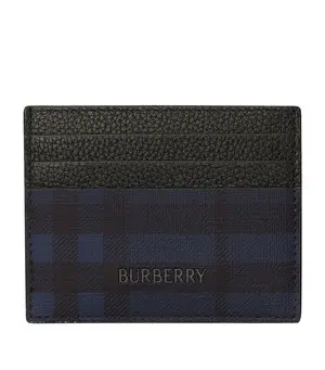 Burberry City Check Card Holder - Navy