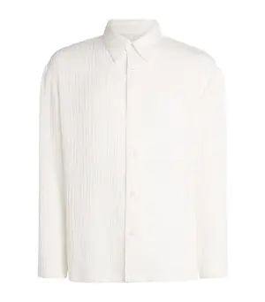 Sandro Loose Fit Crinkle Shirt - Beige
