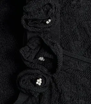 Sandro Knitted Bodysuit With Floral Appliqués