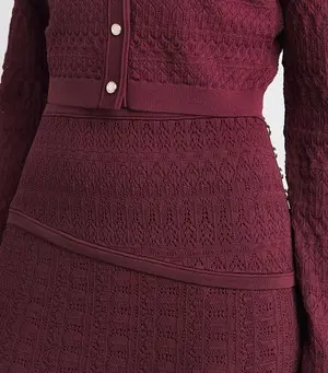 Sandro Pointelle Knit Maxi Dress