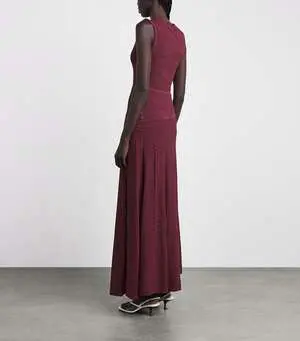 Sandro Pointelle Knit Maxi Dress