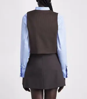 Sandro Striped Cropped Waistcoat