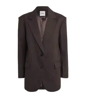 Sandro Striped Single-breasted Blazer - Brown