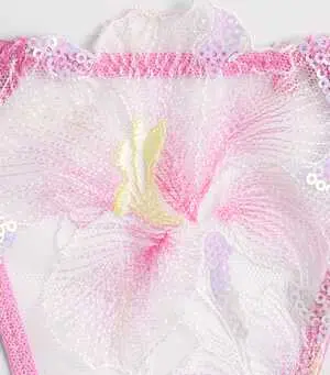 FLEUR DU MAL Sequin Hibiscus Thong - Pink