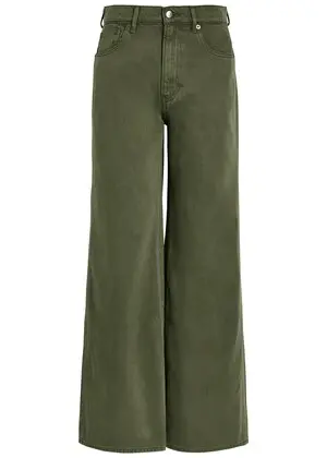 Veronica Beard Kasey Wide-leg Jeans - Green