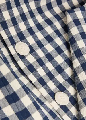 Veronica Beard Lois Gingham Seersucker Vest - Navy