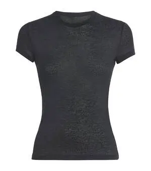 SKIMS Semi-sheer Ribbed T-shirt - Black