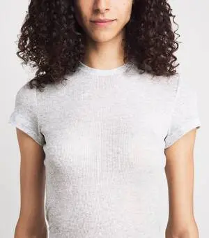 SKIMS Semi-sheer Ribbed T-shirt