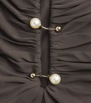 MORE NOIR Alina Strapless Maxi Dress With Metallic Accents