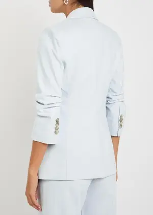 Veronica Beard Tomi Dickey Gathered-sleeve Twill Blazer
