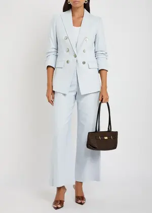 Veronica Beard Tomi Dickey Gathered-sleeve Twill Blazer