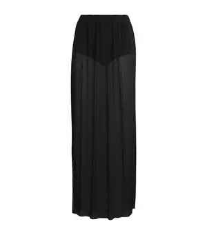 MORE NOIR Chiffon Aria Maxi Skirt - Black