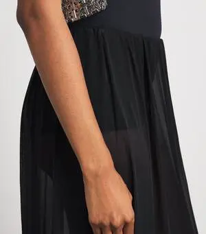 MORE NOIR Chiffon Aria Maxi Skirt - Black