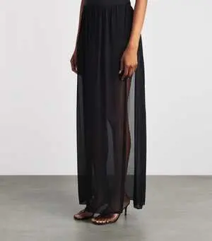 MORE NOIR Chiffon Aria Maxi Skirt - Black