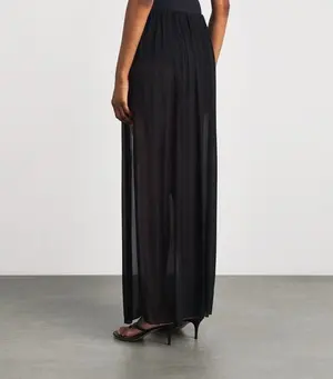MORE NOIR Chiffon Aria Maxi Skirt - Black