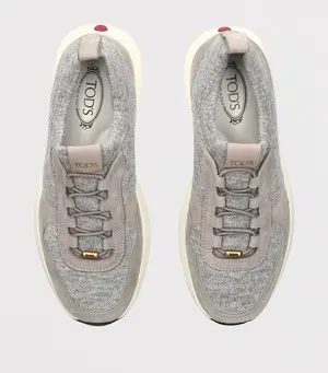 TOD'S Suede-knit Red Dot Sneakers