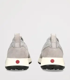 TOD'S Suede-knit Red Dot Sneakers