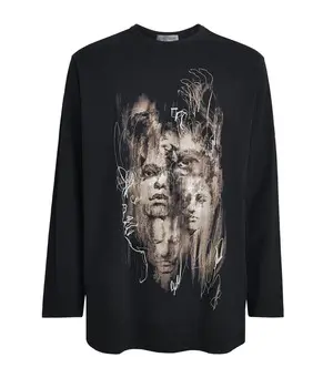 Yohji Yamamoto Cotton Printed Long-sleeve T-shirt