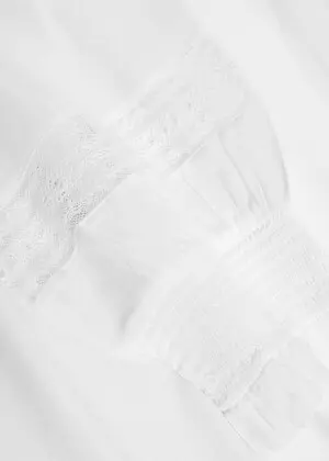 Veronica Beard Bellamie Lace-trimmed Stretch-cotton Top
