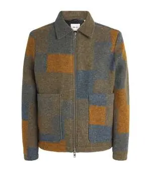 NN.07 Wool-blend Check Gael Overshirt - Brown