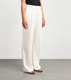 SELF-PORTRAIT Satin Wide-leg Trousers
