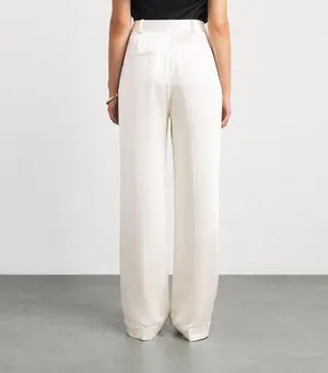 SELF-PORTRAIT Satin Wide-leg Trousers