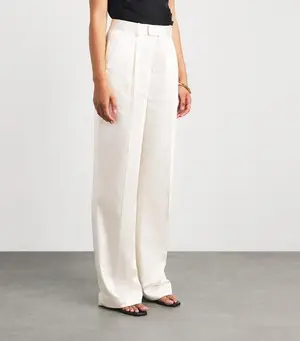 SELF-PORTRAIT Satin Wide-leg Trousers