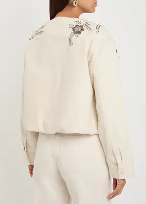 Veronica Beard Emeren Floral-embellished Cotton Jacket