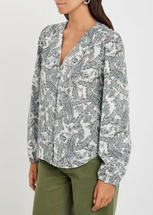 Veronica Beard Farah Printed Silk-blend Blouse
