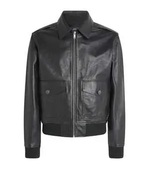 A.p.c. Gael Leather Bomber Jacket